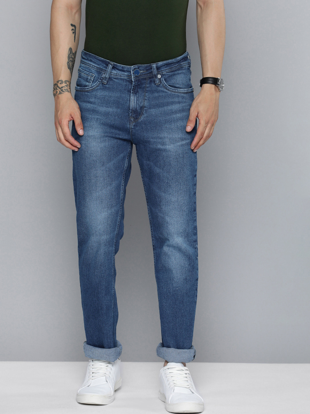 Buy Lawman Pg3 Men Straight Fit Light Fade Stretchable Mid Rise Jeans ...
