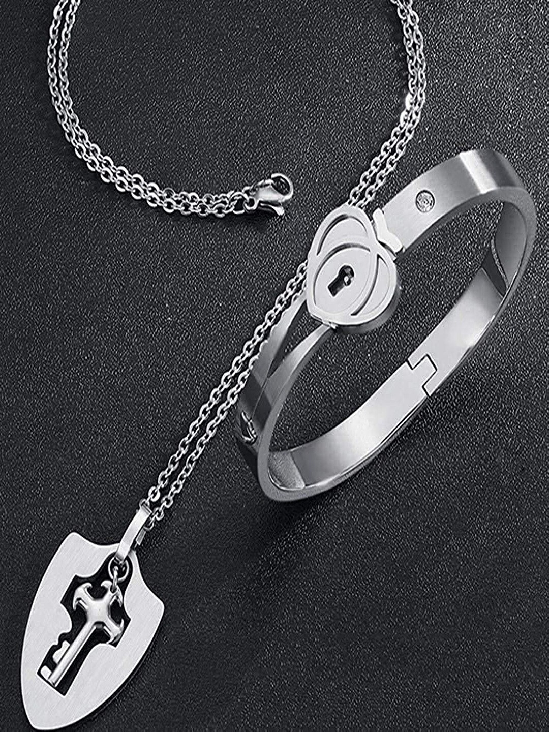 Buy UNIVERSITY TRENDZ Set Of 2 Silver Plated Wraparound Bracelet And ... Buy UNIVERSITY TRENDZ Set Of 2 Silver Plated Wraparound Bracelet And ...