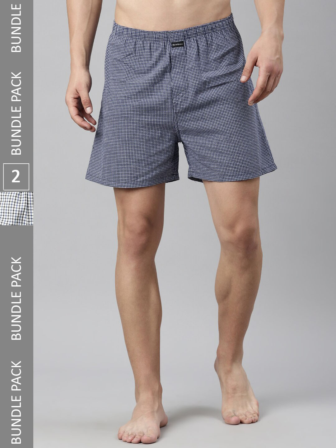 Buy Mast & Harbour Men Pack Of 2 Navy Blue & White Printed Pure Cotton ...