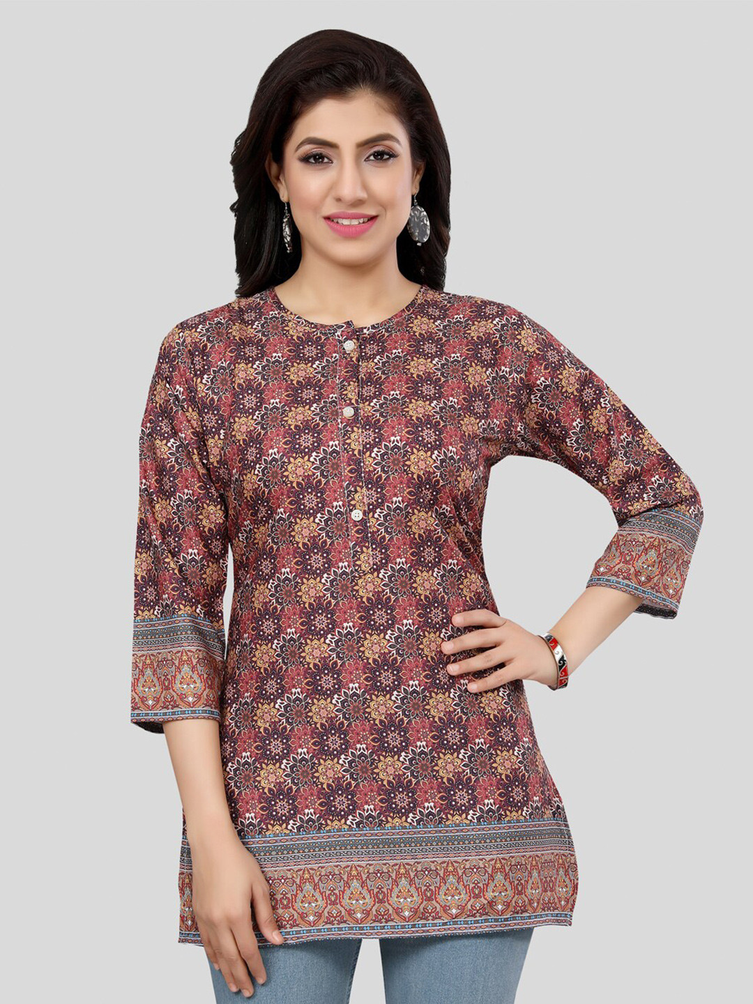Buy Saree Swarg Floral Printed Round Neck Kurti - Kurtis for Women ...