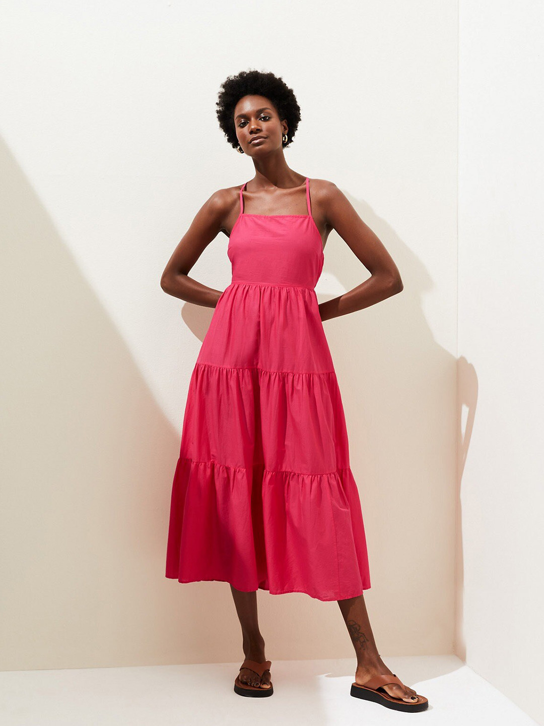 Buy Marks & Spencer Shoulder Strap Fit & Flare Midi Dress - Dresses for ...