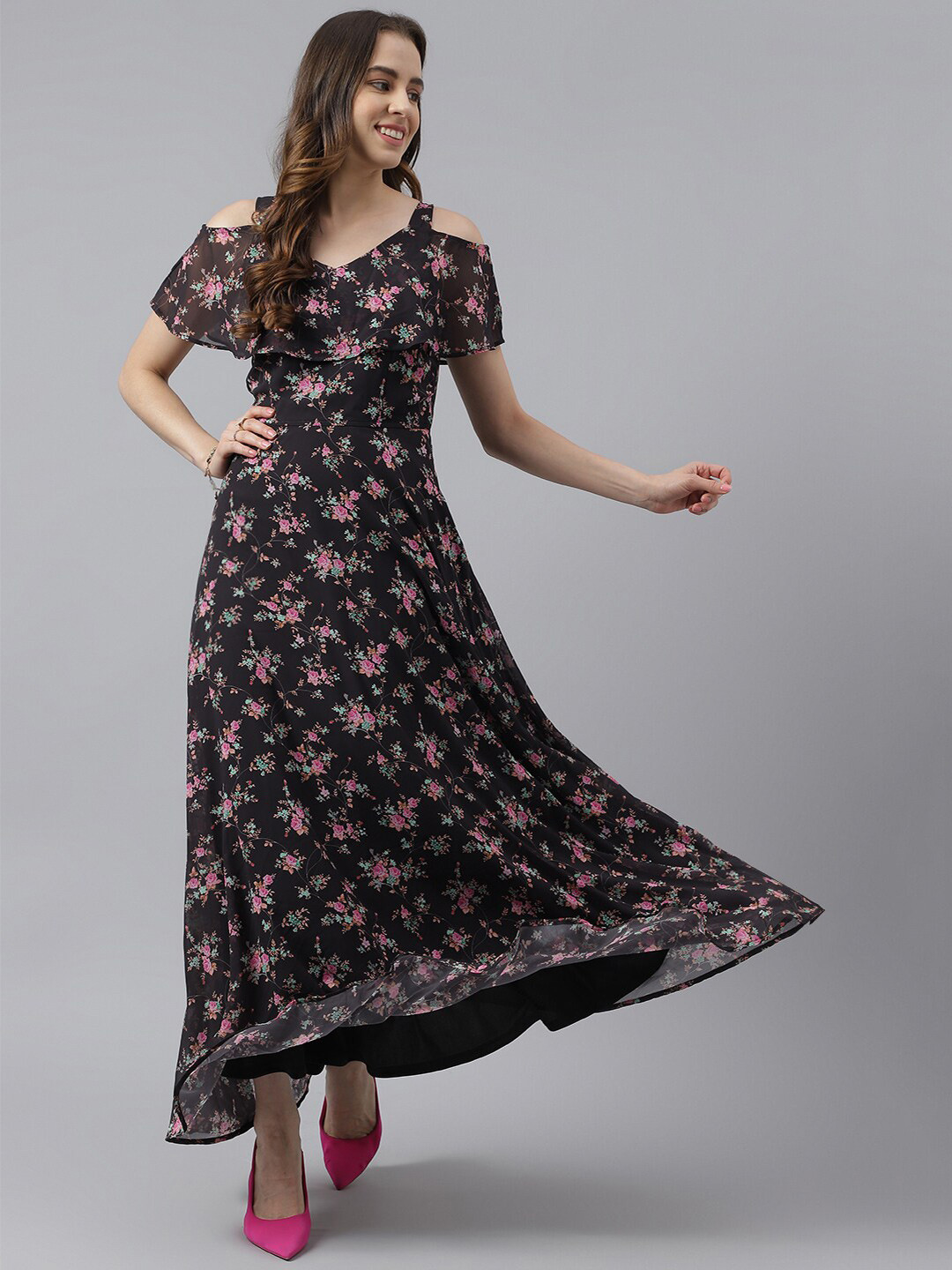Buy Latin Quarters Floral Print Layered Maxi Dress - Dresses for Women ...