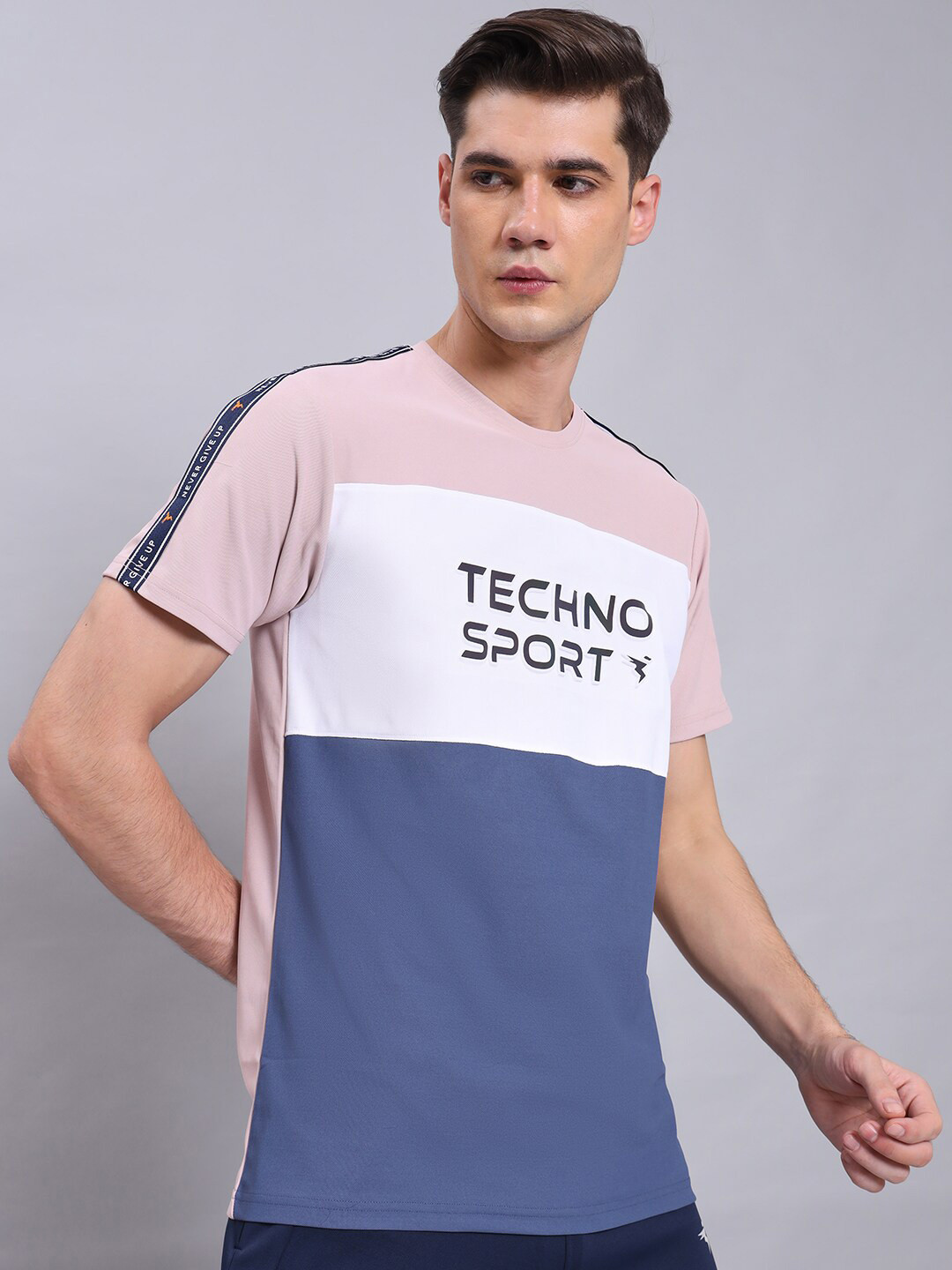 Buy Technosport Colourblocked Antimicrobial Slim Fit T Shirt - Tshirts ...