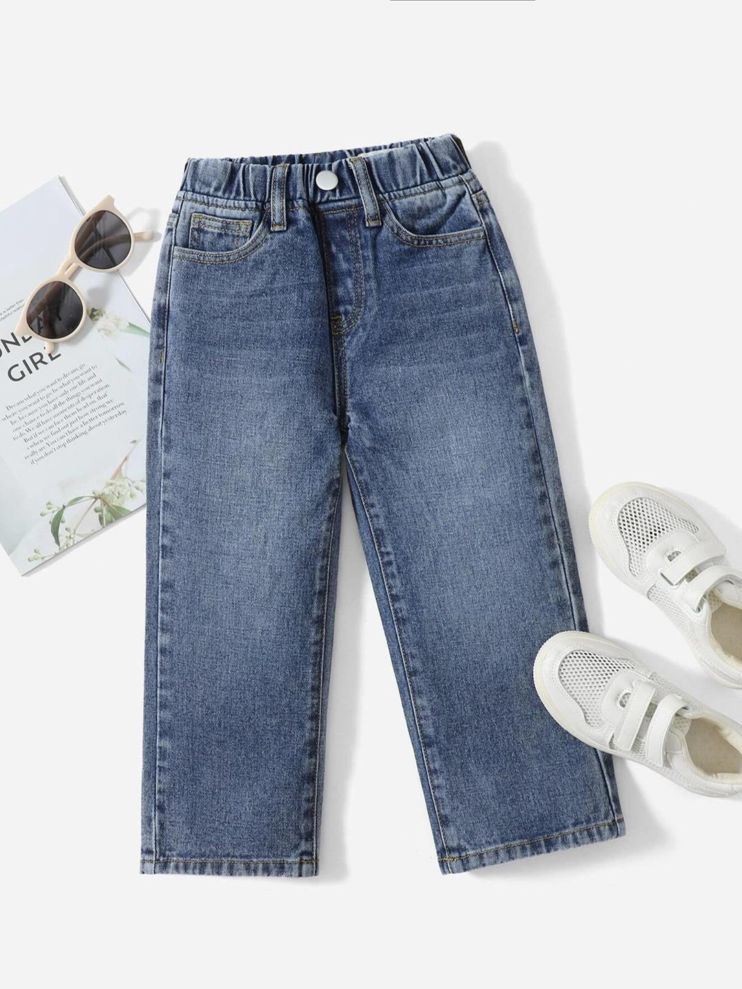 Buy Kotty Girls Blue Jean Fit Heavy Fade Stretchable Jeans - Jeans for ...