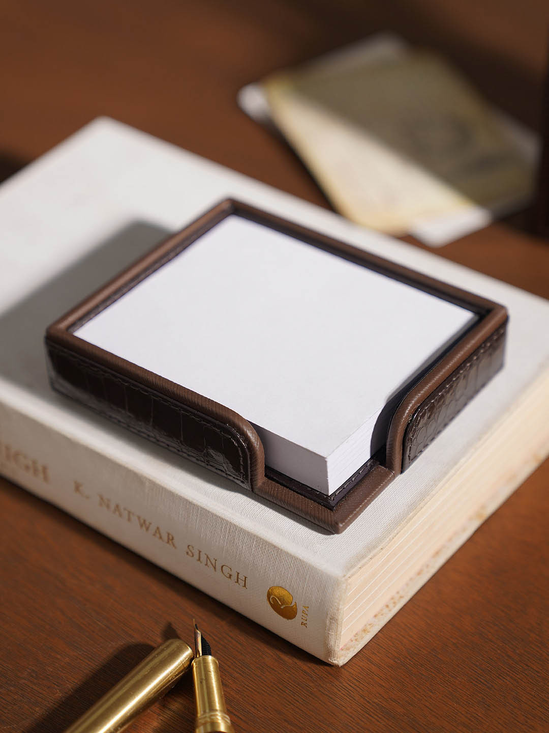 Buy Pure Home And Living Brown Textured Notepad Holder - Hooks And ...