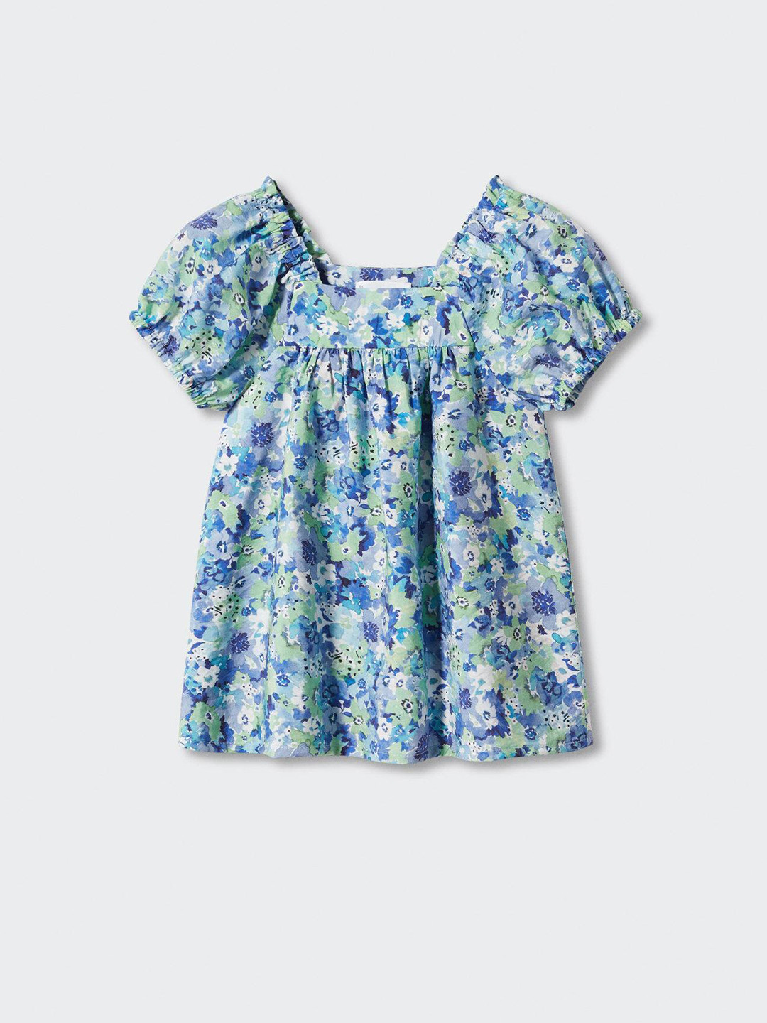 Buy Mango Kids Floral Print Puff Sleeves A Line Mini Dress - Dresses ...