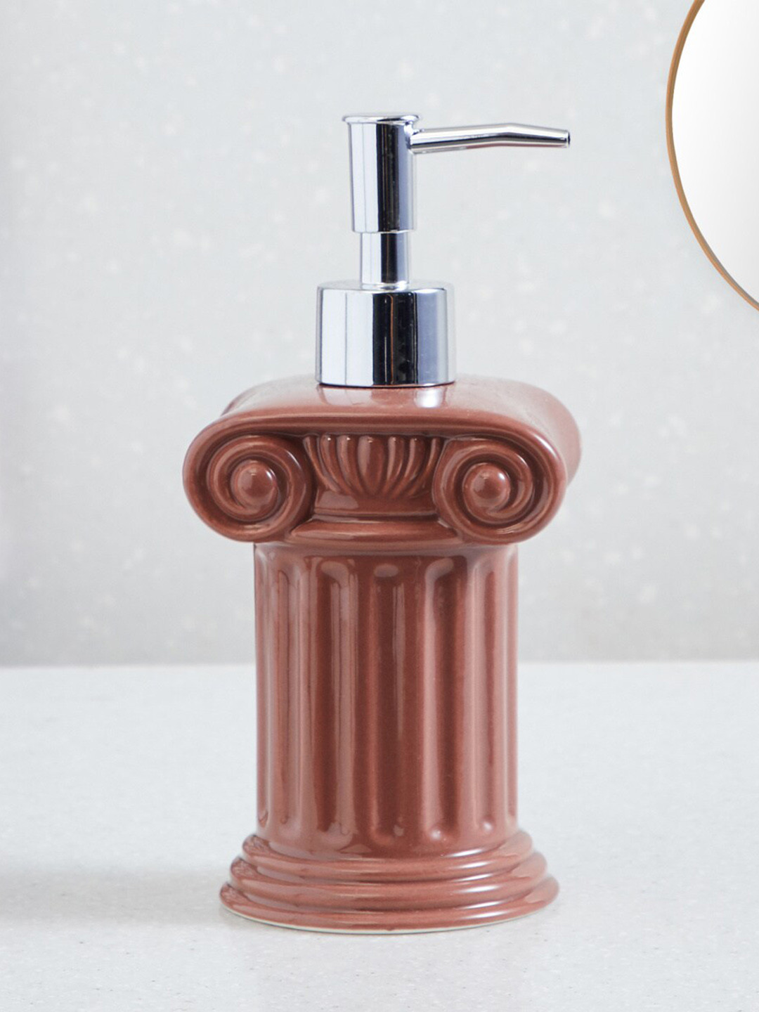 Buy Home Centre Nova Roman Red Textured Empire Ceramic Soap Dispenser ...