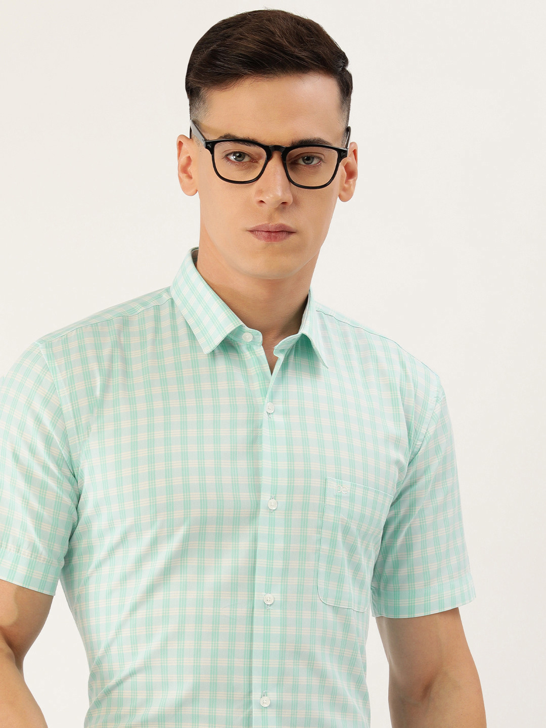 Buy Peter England Men Blue Pinstripes Opaque Striped Formal Shirt ...