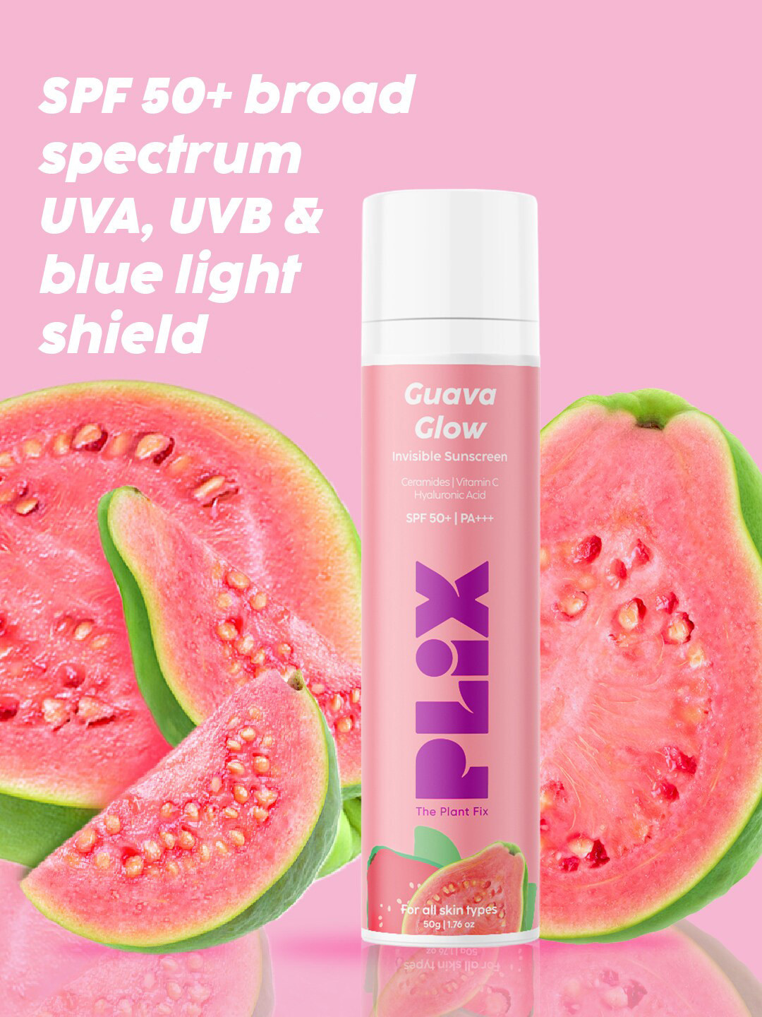 Buy PLIX THE PLANT FIX Guava Glow Invisible Sunscreen Gel SPF50+ PA ...