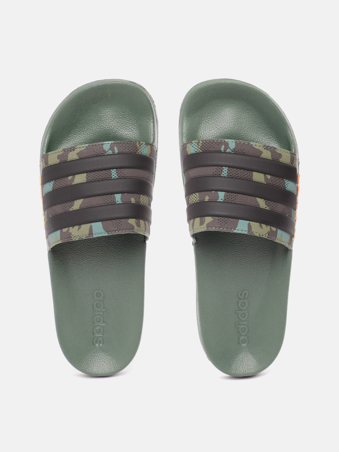 Buy ADIDAS Unisex Camouflage Printed Sliders With Striped Detail - Flip ...
