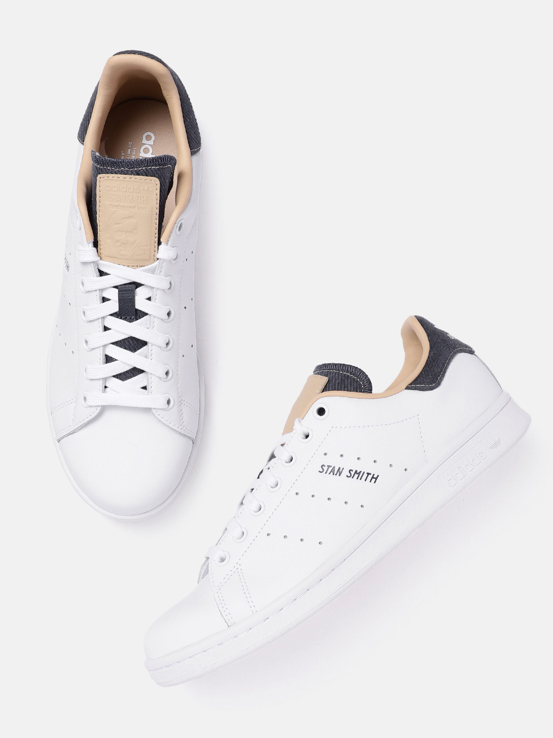 Buy ADIDAS Originals Men Perforated Stan Smith Leather Sneakers ...