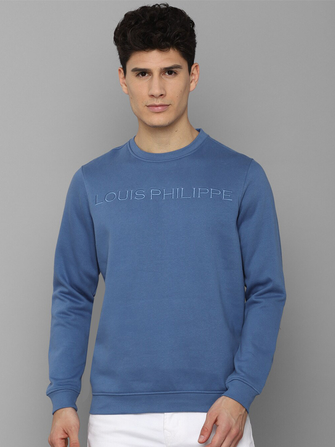 Buy Louis Philippe Brand Logo Printed Cotton Sweatshirt - Sweatshirts ...