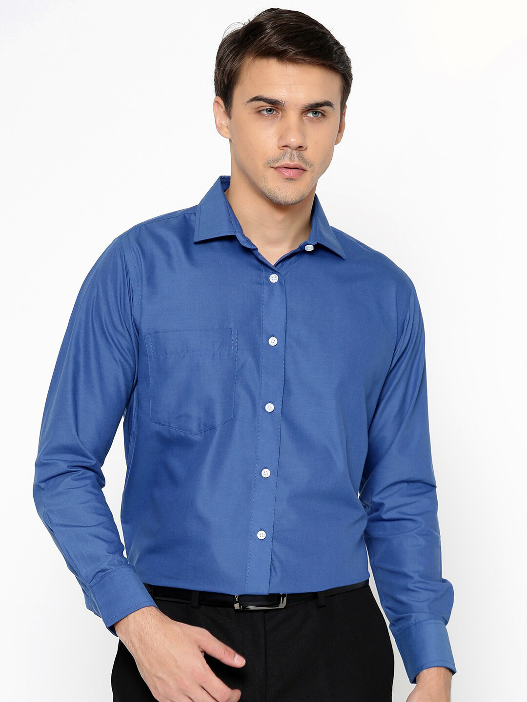 Buy Shaftesbury London Classic Spread Collar Slim Fit Cotton Formal ...