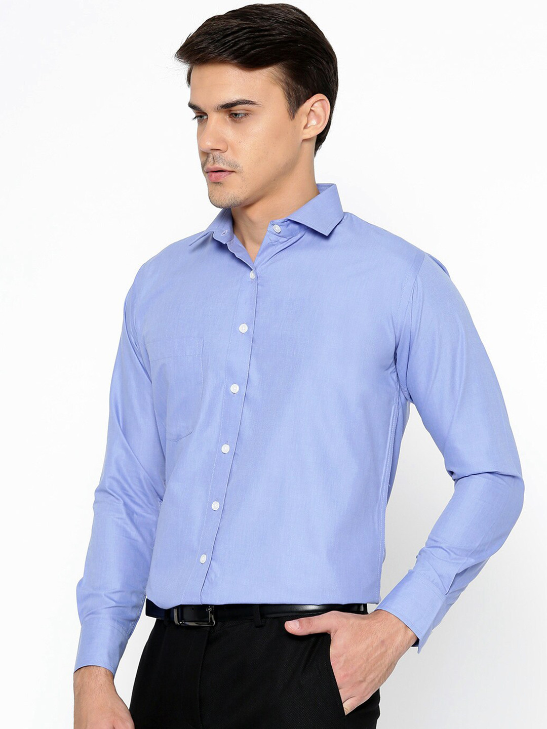 Buy Shaftesbury London Spread Collar Oxford Cotton Slim Fit Formal ...