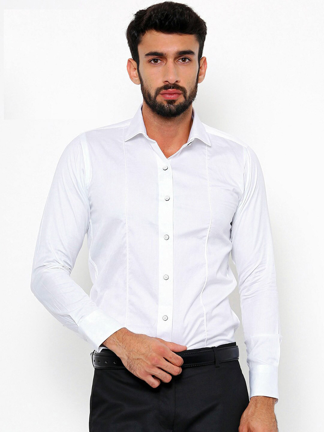 Buy Shaftesbury London Spread Collar Classic Slim Fit Cotton Formal ...