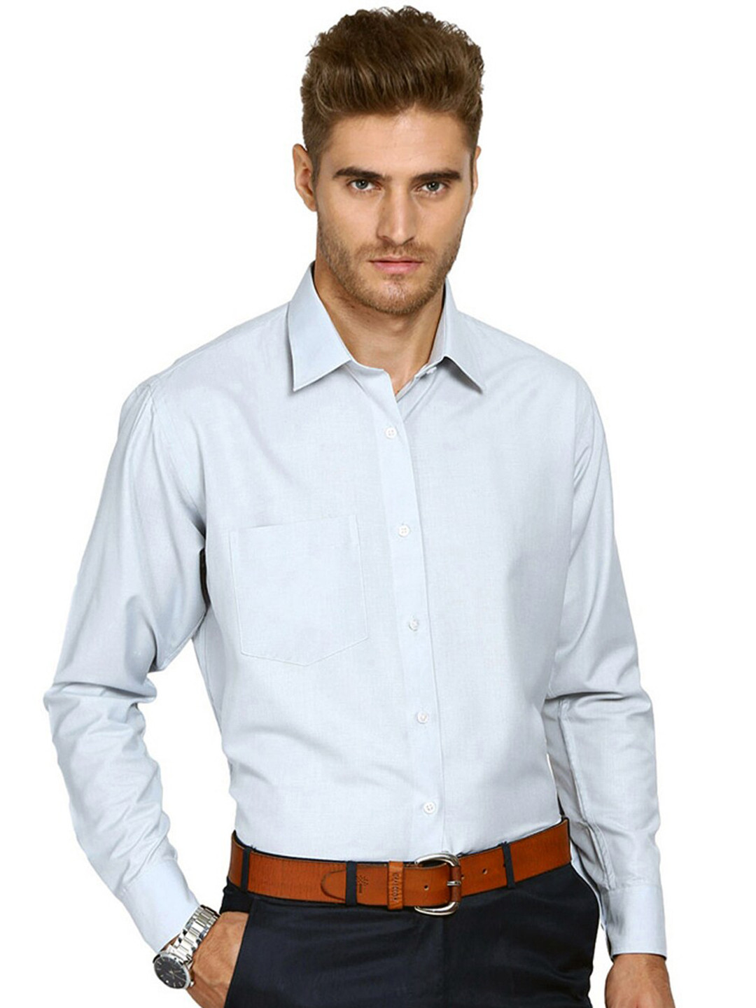 Buy Shaftesbury London Classic Slim Fit Cotton Formal Shirt - Shirts ...