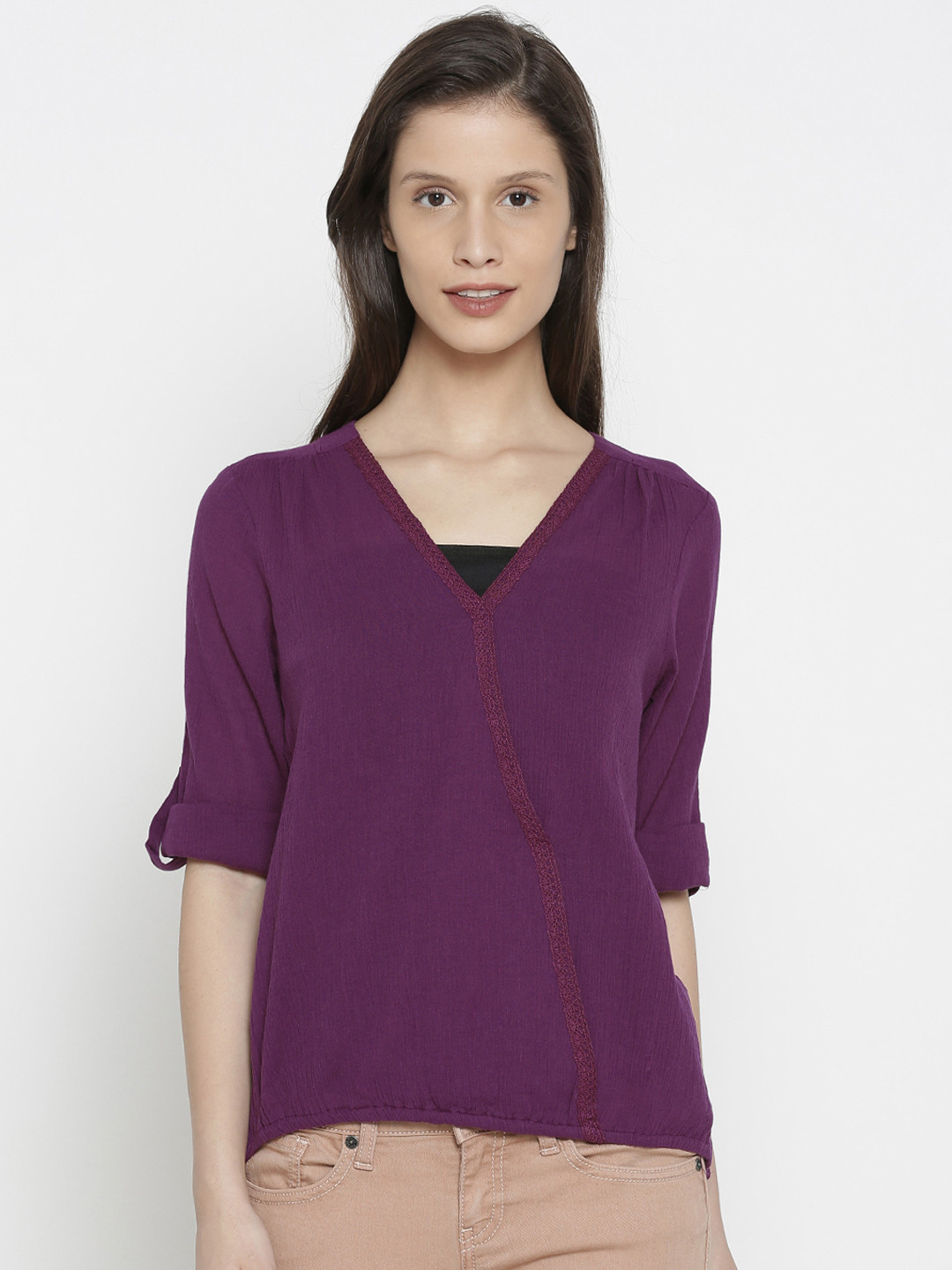 Buy People Women Purple Solid Top - Tops for Women 2285955 | Myntra