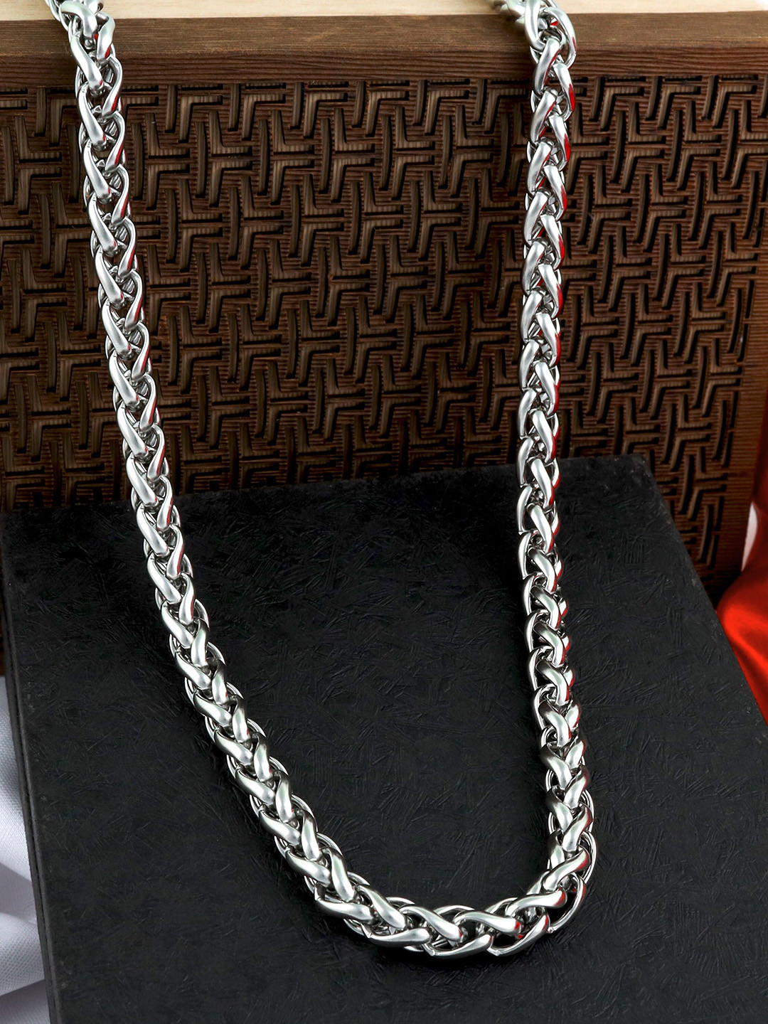Buy Fashion Frill Men Silver Plated Stainless Steel Chain - Necklace ...