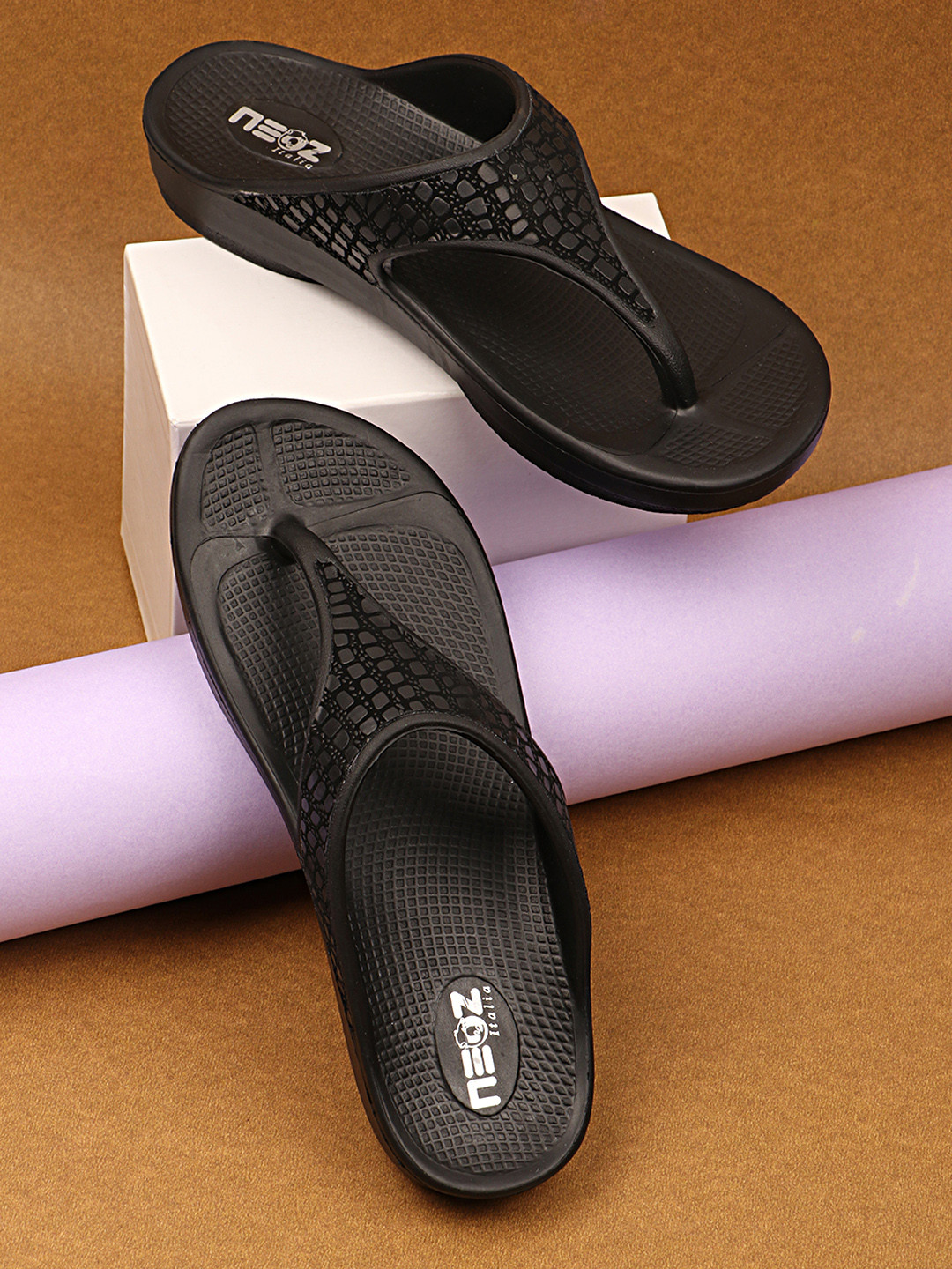 Buy NEOZ Women Self Design Open Toe LEVIREX Thong Flip Flops - Flip ...