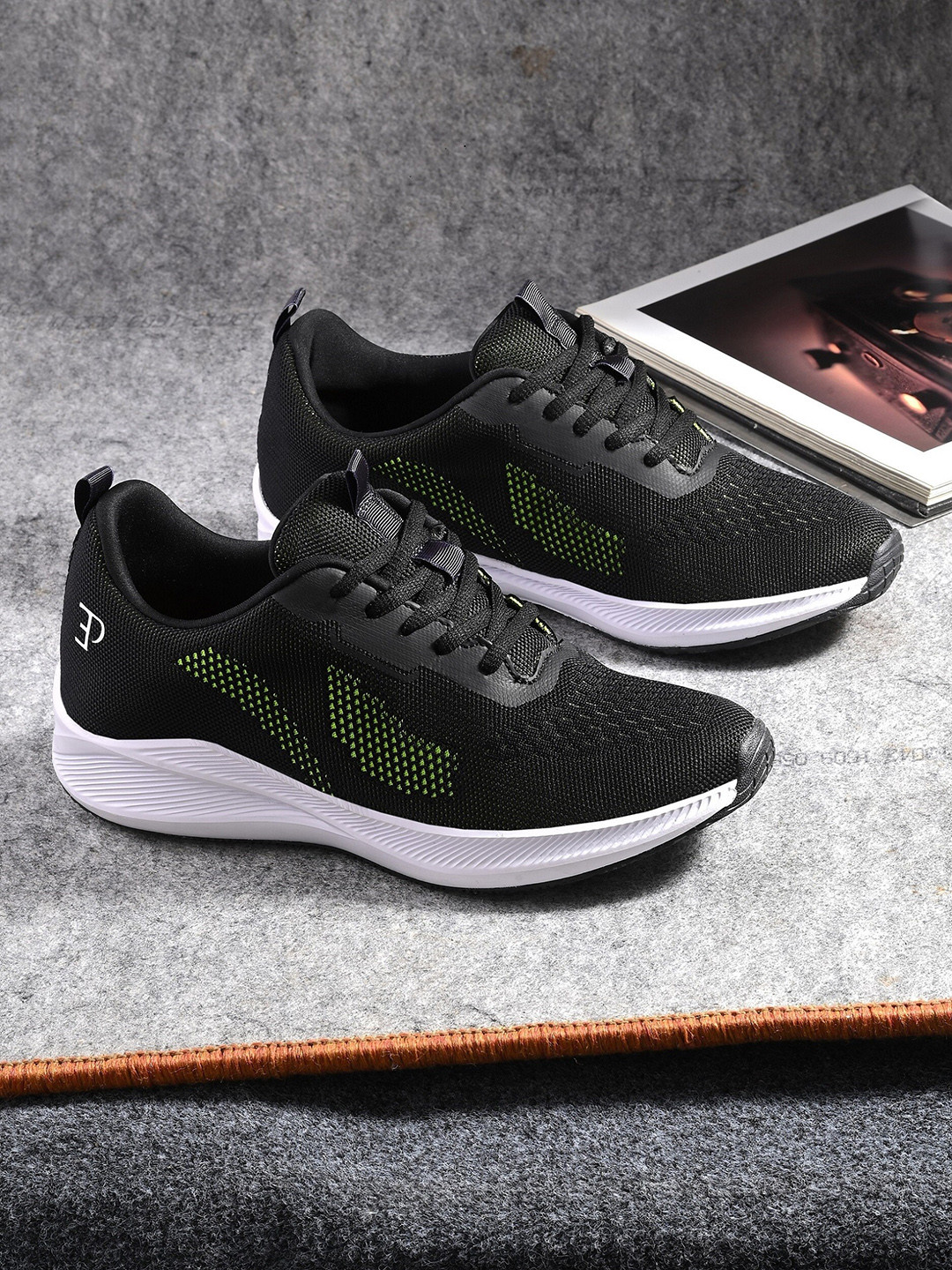 Buy El Paso Men Textile Running Fresh Foam Lace Up Non Marking Shoes ...