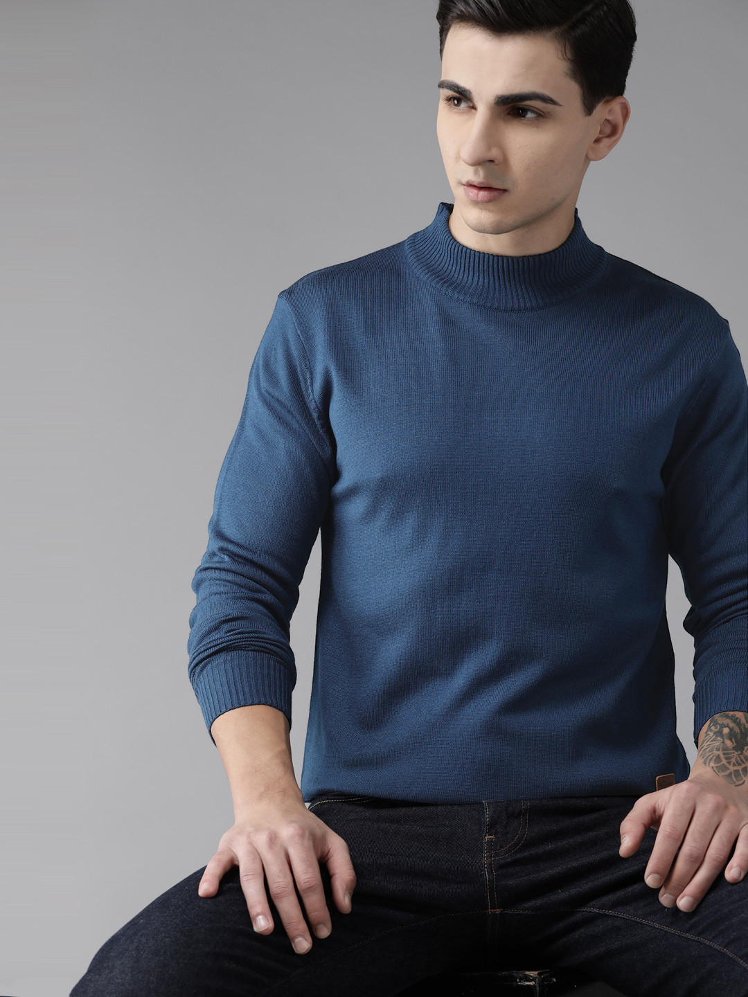 Buy The Roadster Lifestyle Co.Men Solid Pullover - Sweaters for Men ...