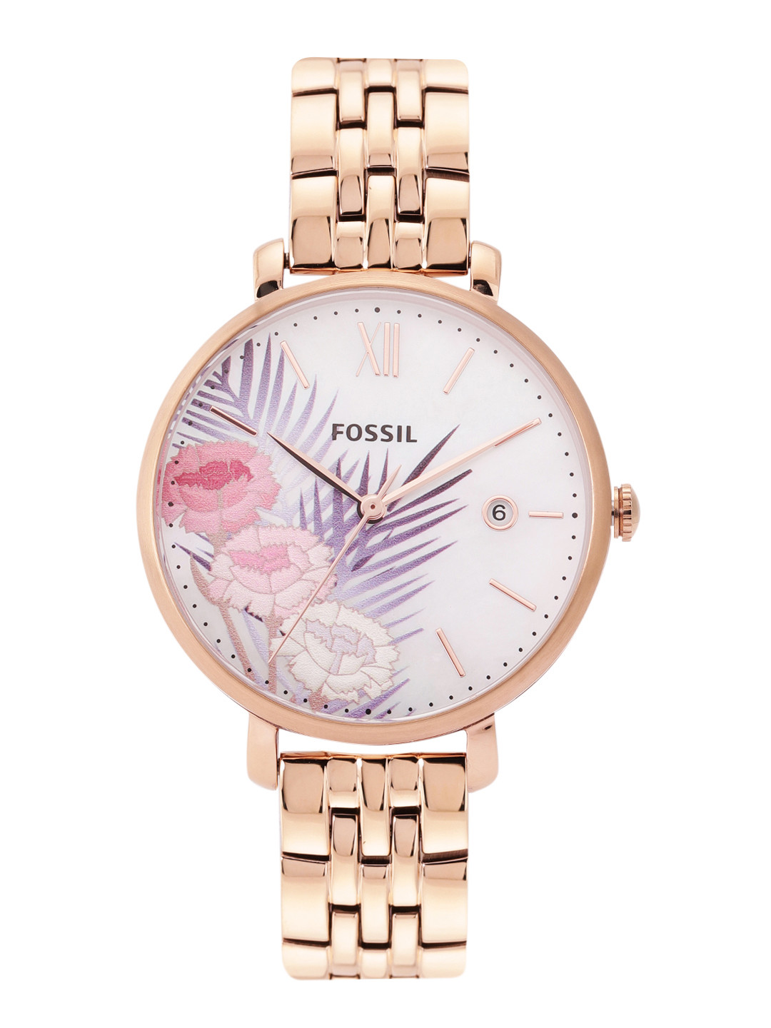Buy Fossil Women Jacqueline Floral Printed Bracelet Style Analogue Watch Es5275 Watches For