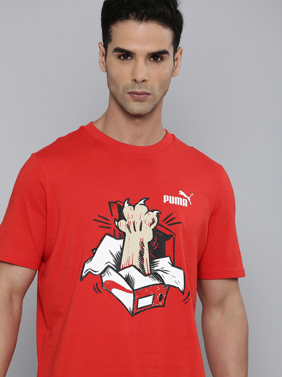 Buy Puma Graphics Sneaker Printed Regular Fit Pure Cotton T Shirt ...