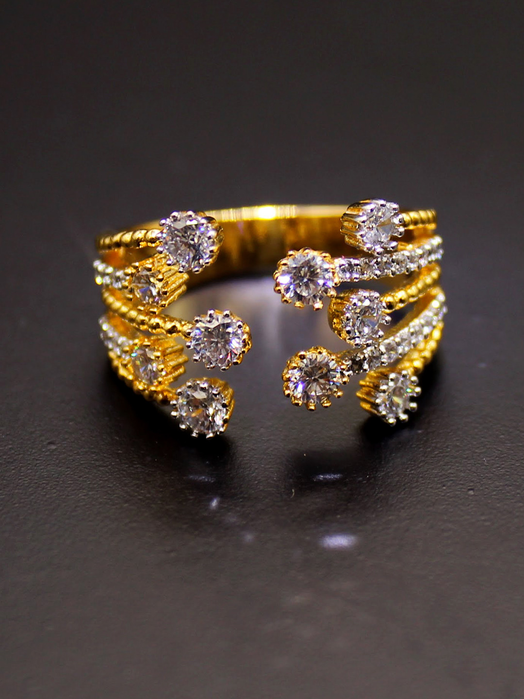 Buy Amavi Destination Wedding Gold Plated Embellished Ring - Ring for ...