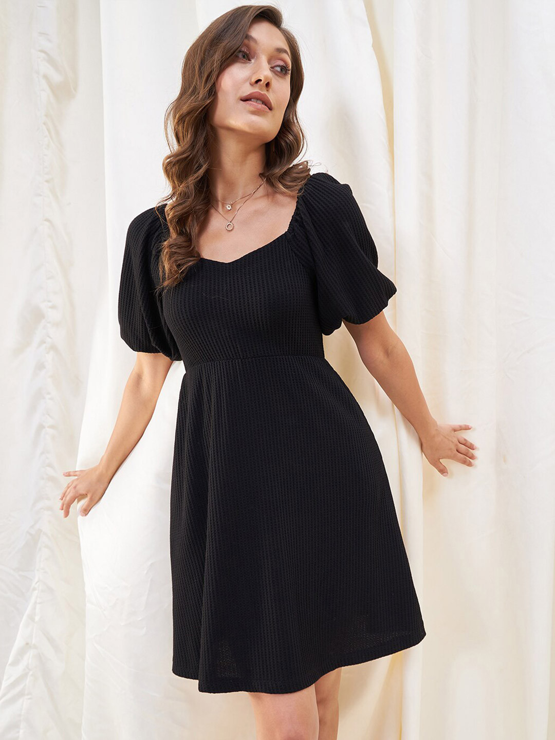 Buy Femella Striped Sweetheart Neck A Line Dress - Dresses for Women ...