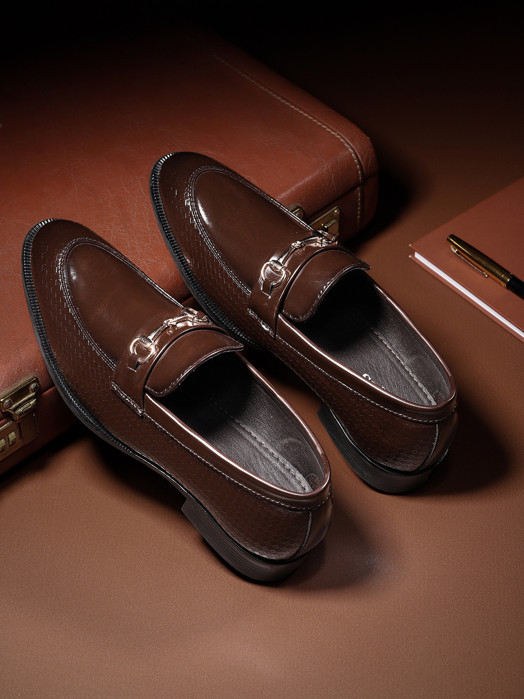 Buy INVICTUS Men Textured Formal Loafers - Formal Shoes for Men ...