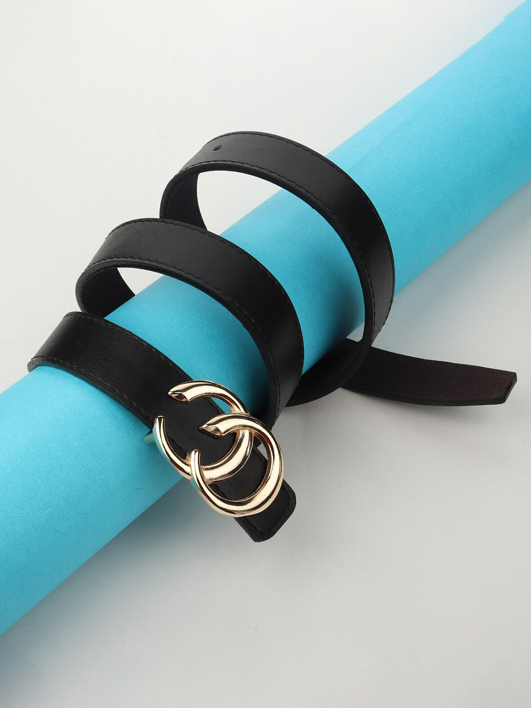 Buy DressBerry Women Black Synthetic Leather Push Pin Belt - Belts for ...