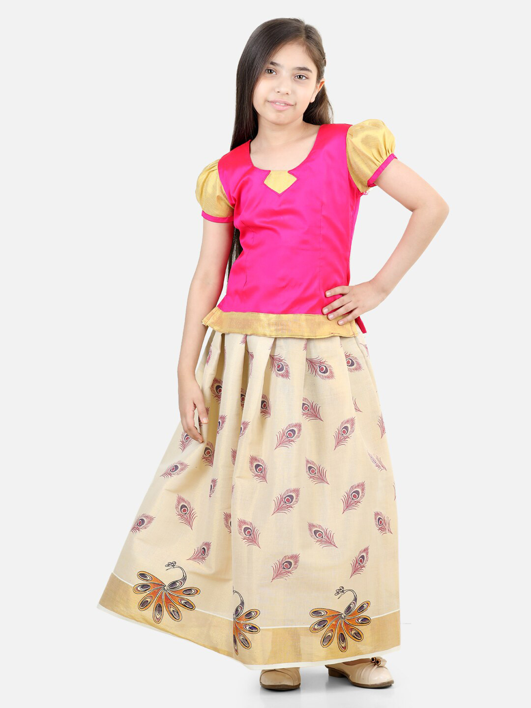 Buy BownBee Girls Printed Ready To Wear Lehenga & Choli - Lehenga Choli ...