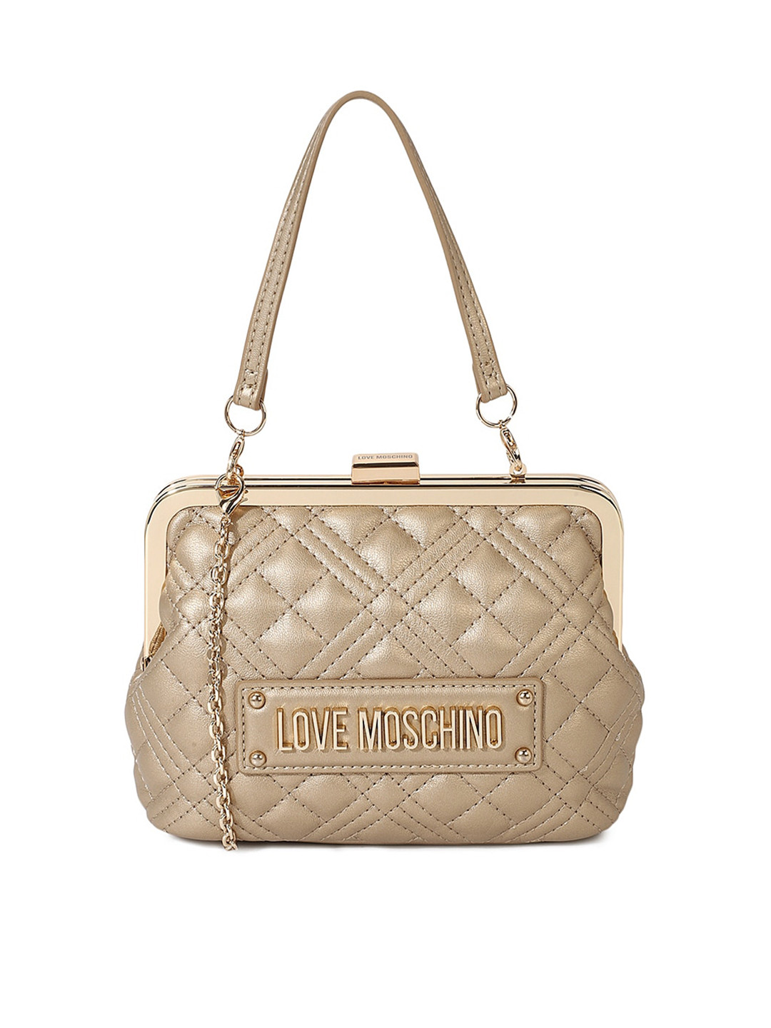 Buy LOVE MOSCHINO Textured Structured Handheld Bag With Quilted ...