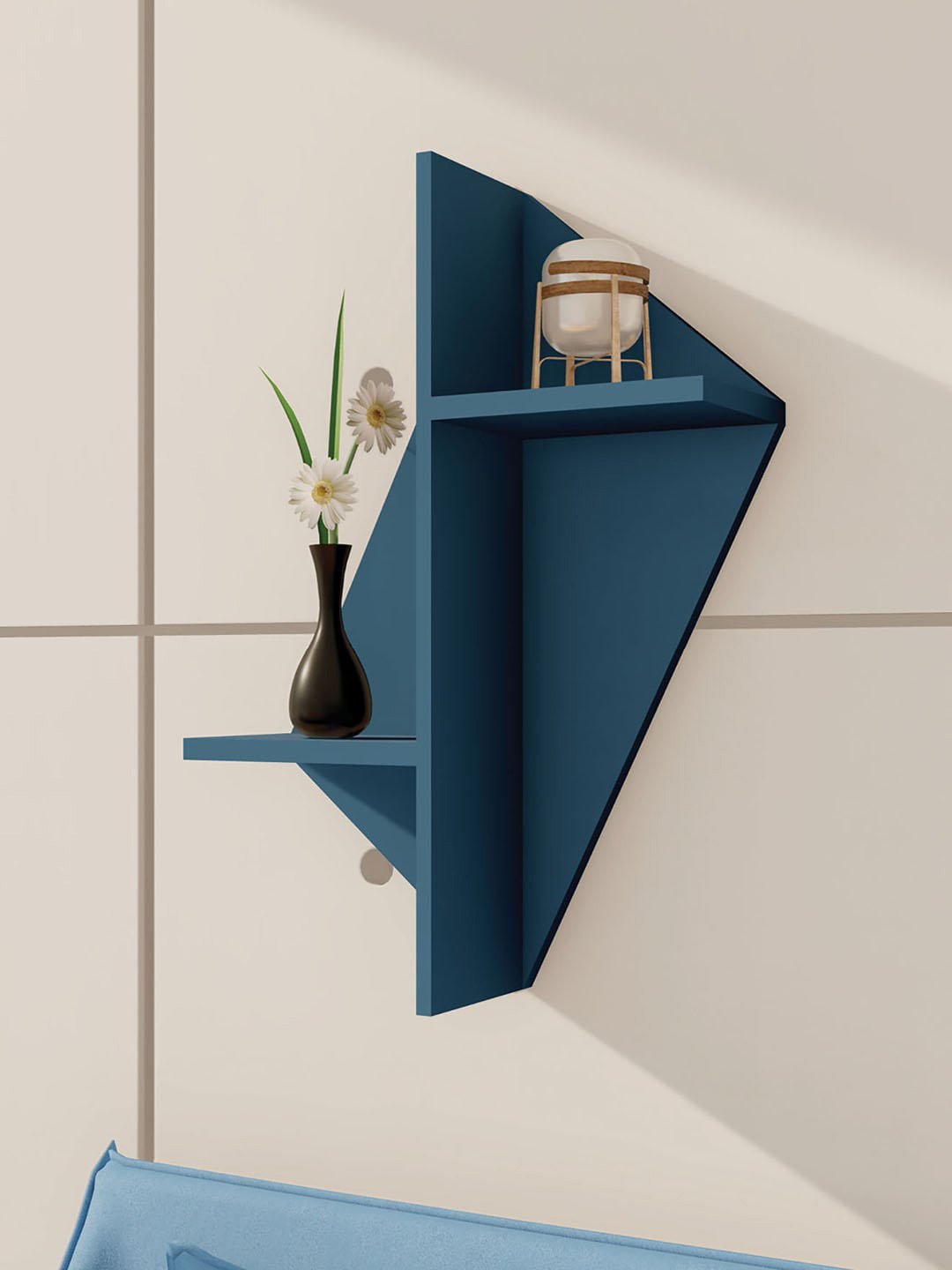 Buy RANDOM Blue Wood Basic Wall Shelf - Wall Shelves for Unisex ...