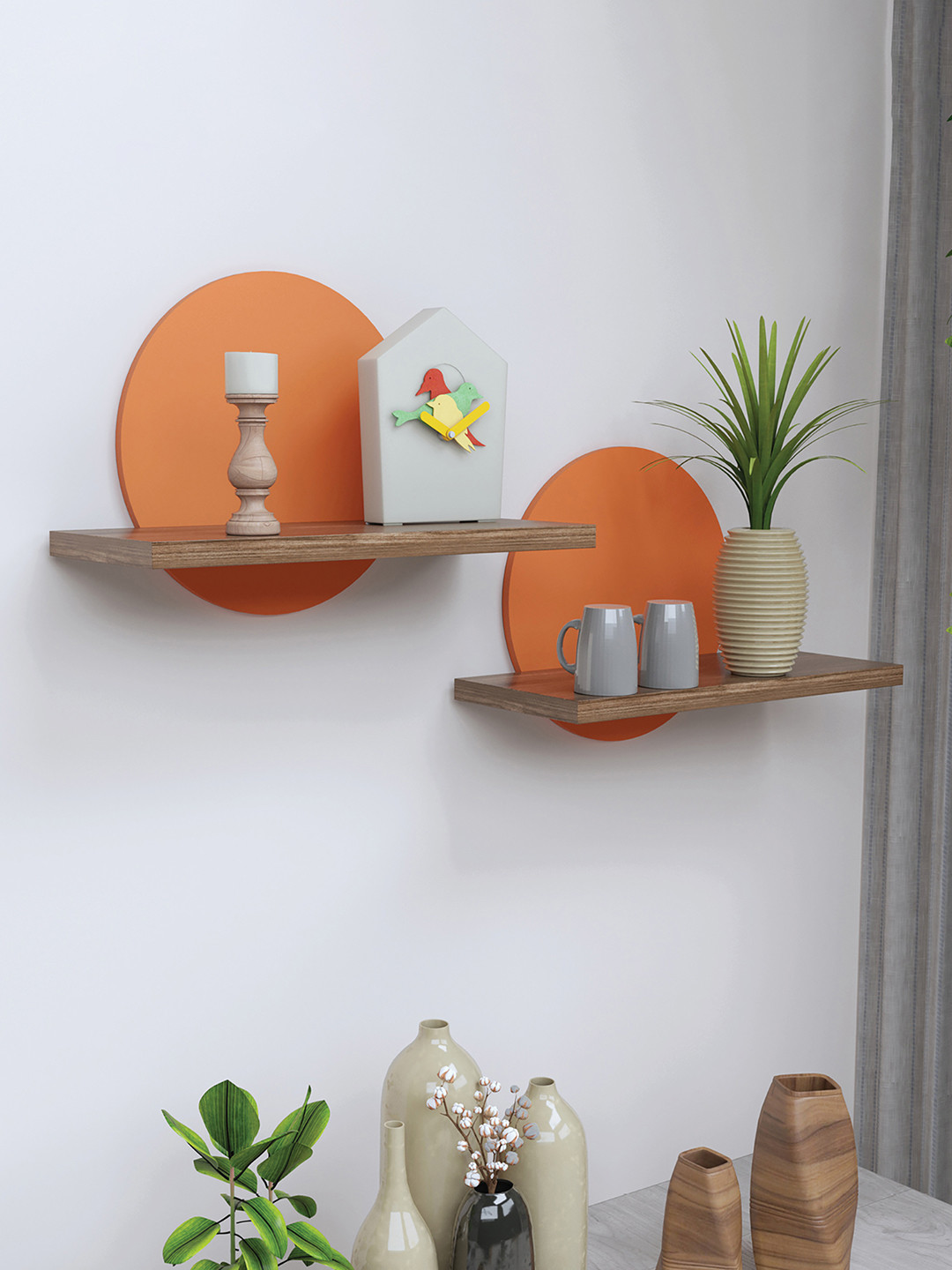Buy RANDOM Yellow Wooden Wall Shelves - Wall Shelves for Unisex ...