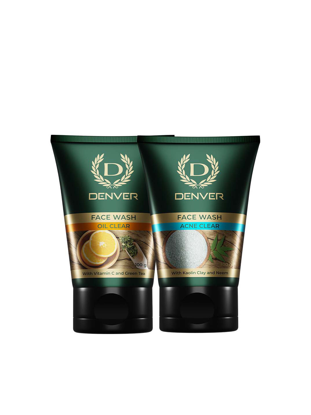 Buy Denver Men Set Of 2 Face Wash Acne Clear + Oil Clear 100g Each ...
