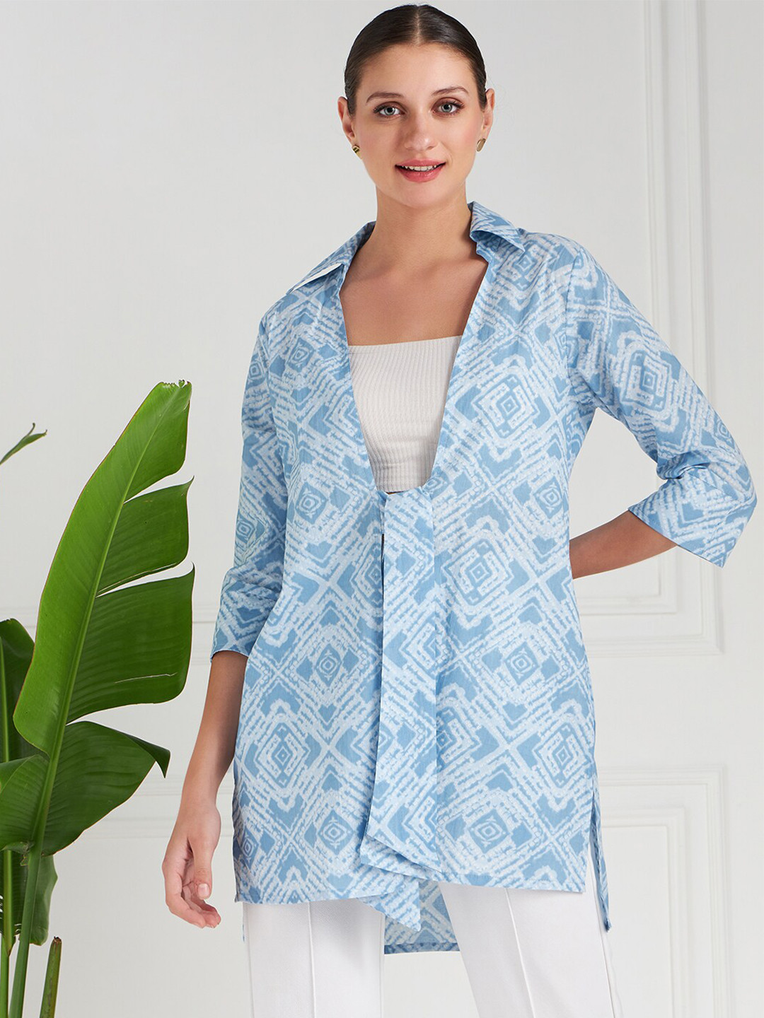 Buy Athena Immutable Women Printed Cotton Tie Up Shrug - Shrug for ...