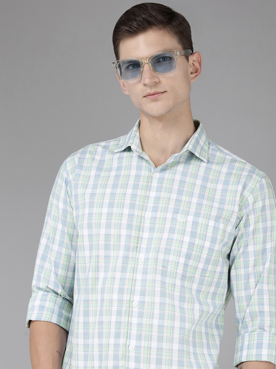 Buy Park Avenue Slim Fit Checked Pure Cotton Casual Shirt Shirts For