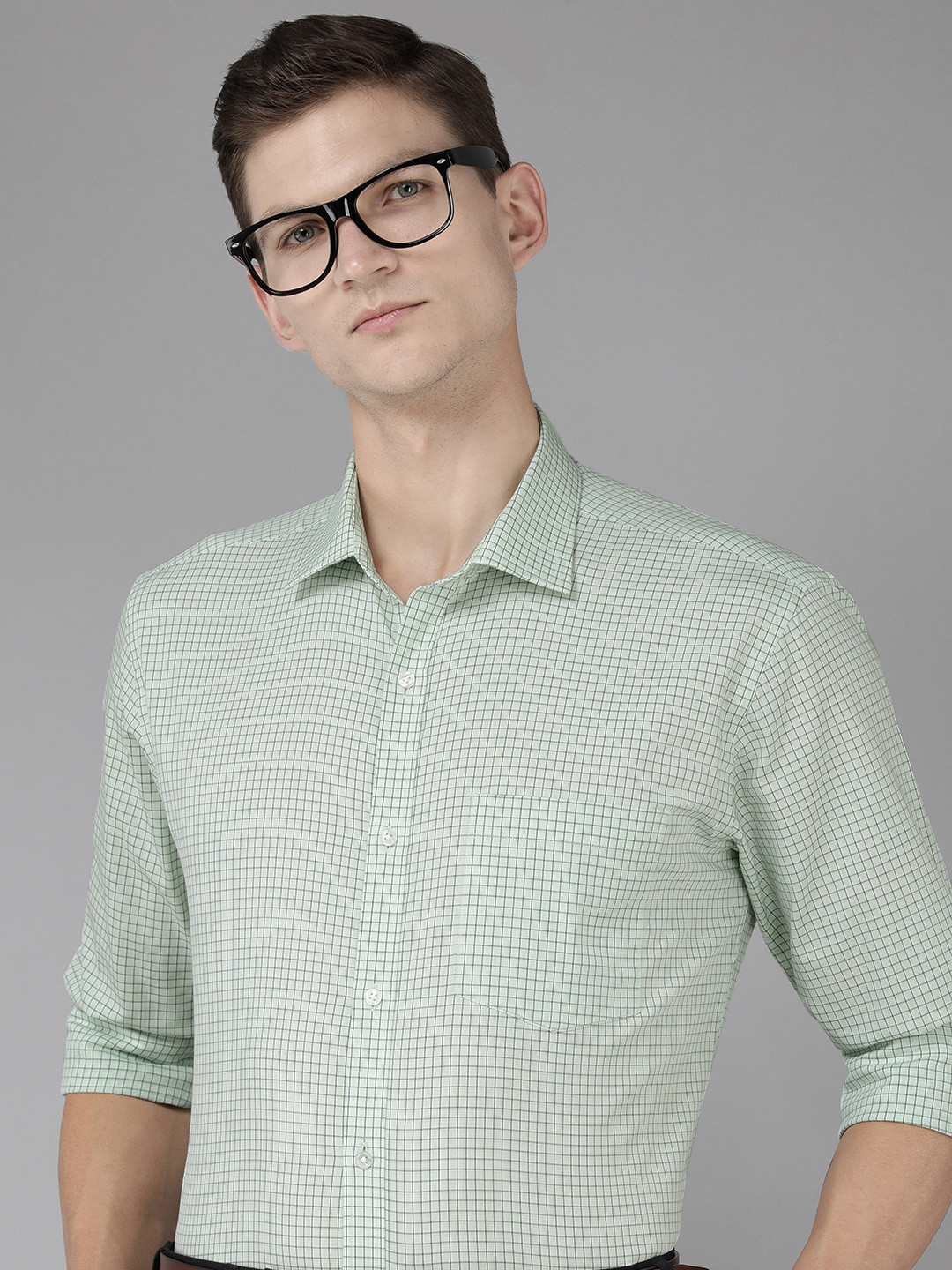 Buy Park Avenue Men Pure Cotton Slim Fit Micro Checks Opaque Formal ...