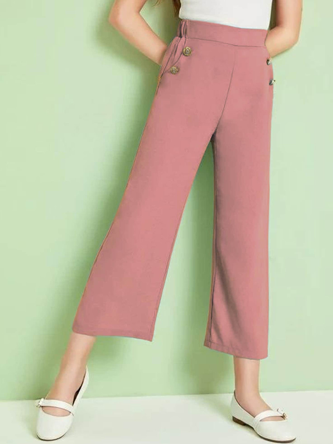 Buy ADDYVERO Girls Relaxed High Rise Parallel Trousers - Trousers for ...