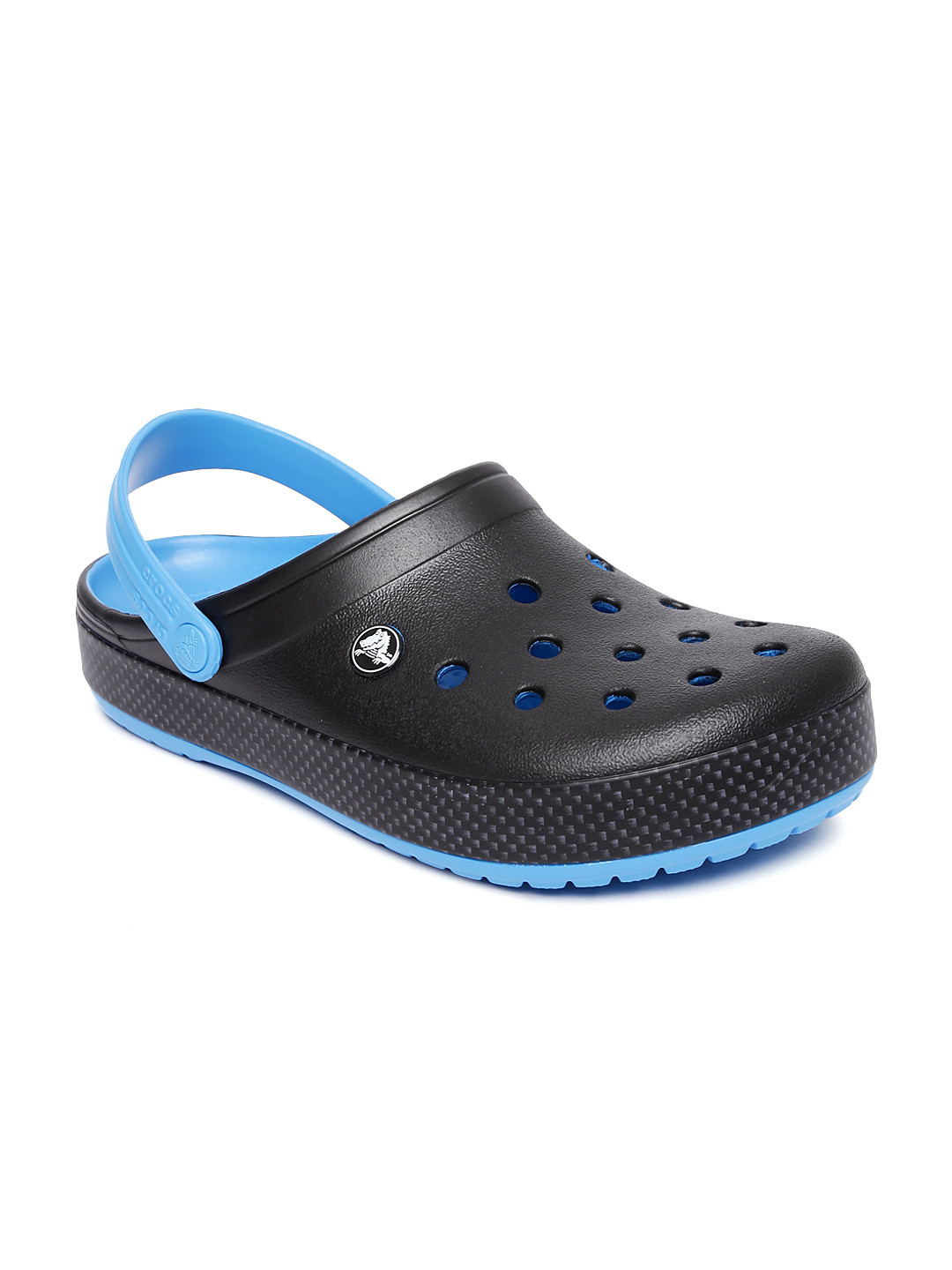 Buy Crocs Unisex Black & Blue Carbon Graphic Solid Clogs - Flip Flops ...
