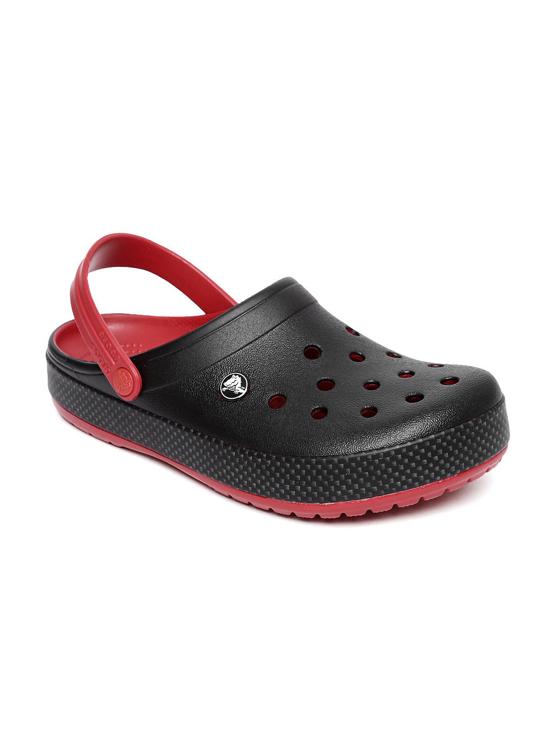 Buy Crocs Unisex Black & Red Carbon Graphic Solid Clogs - Flip Flops ...