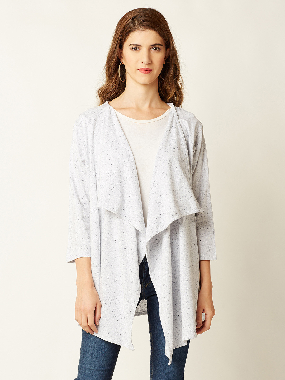 Buy Miss Chase Grey Solid Open Front Shrug - Shrug for Women 2290604 ...