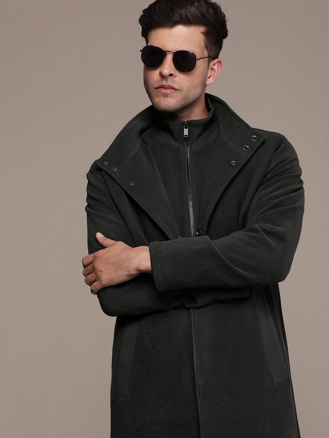 Buy French Connection Long Sleeves Longline Trench Coat - Coats for Men ...