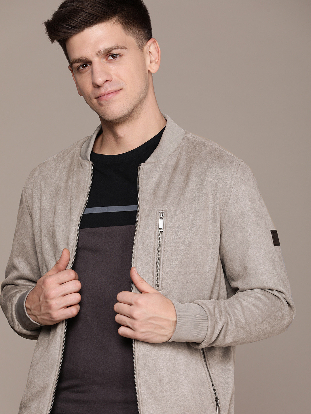 Buy French Connection Suede Bomber Jacket - Jackets for Men 22906842 ...