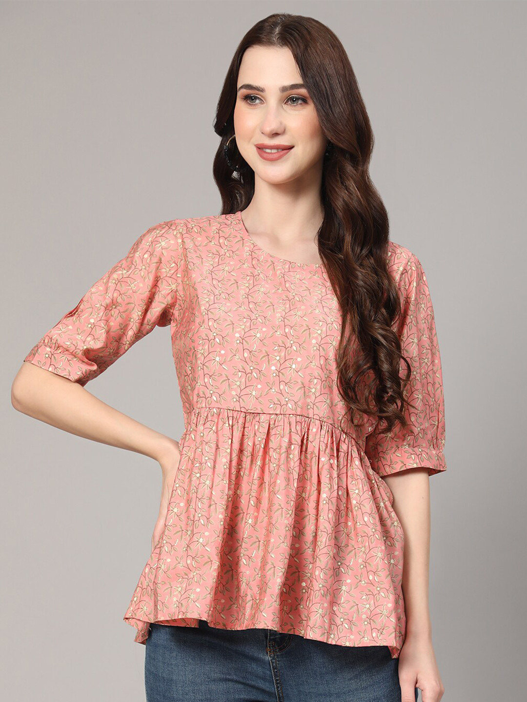 Buy V TRADITION Floral Printed Peplum Top - Tops for Women 22906904 ...