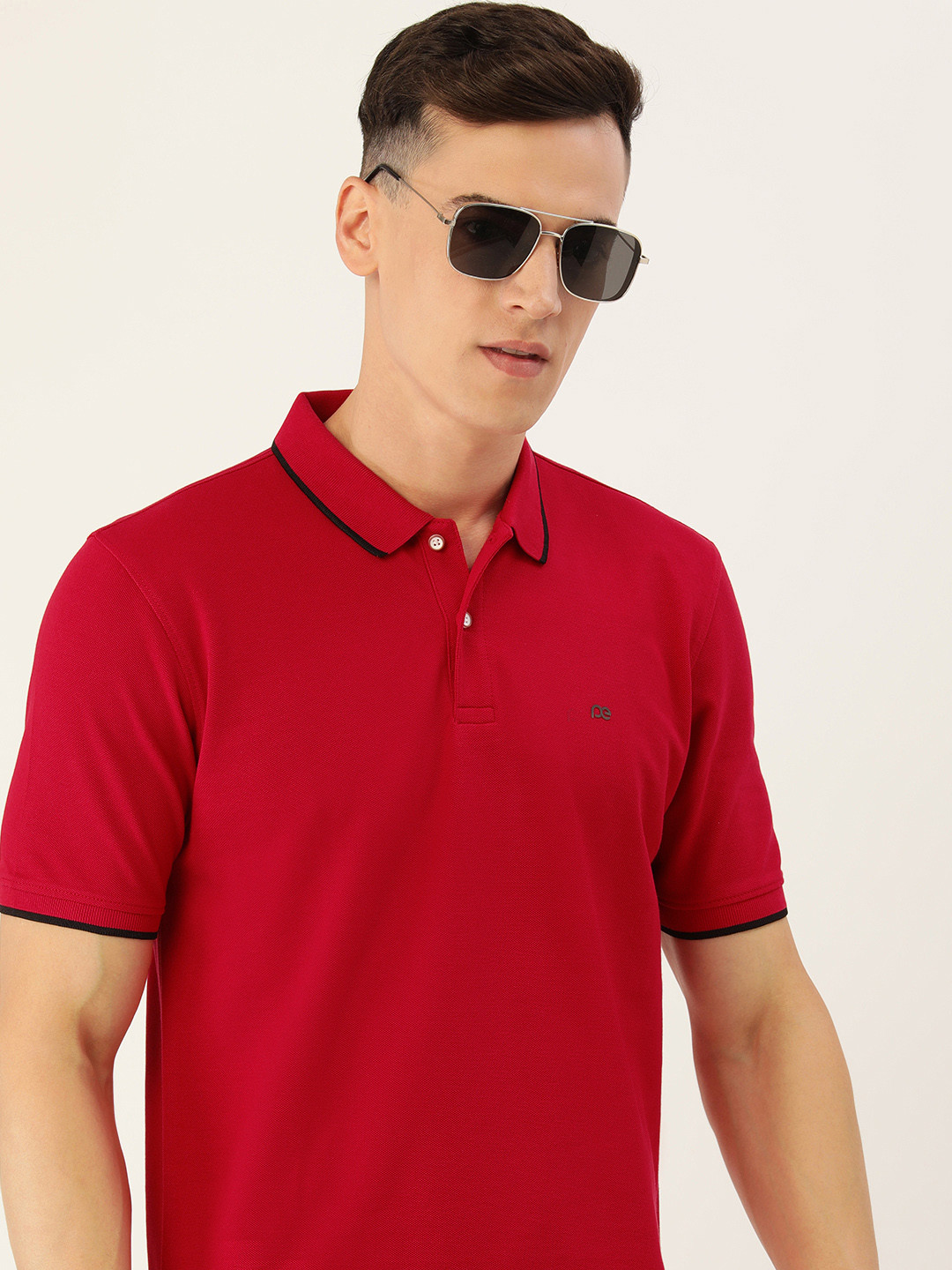 Buy Peter England Men Polo Collar Slim Fit T Shirt - Tshirts for Men ...
