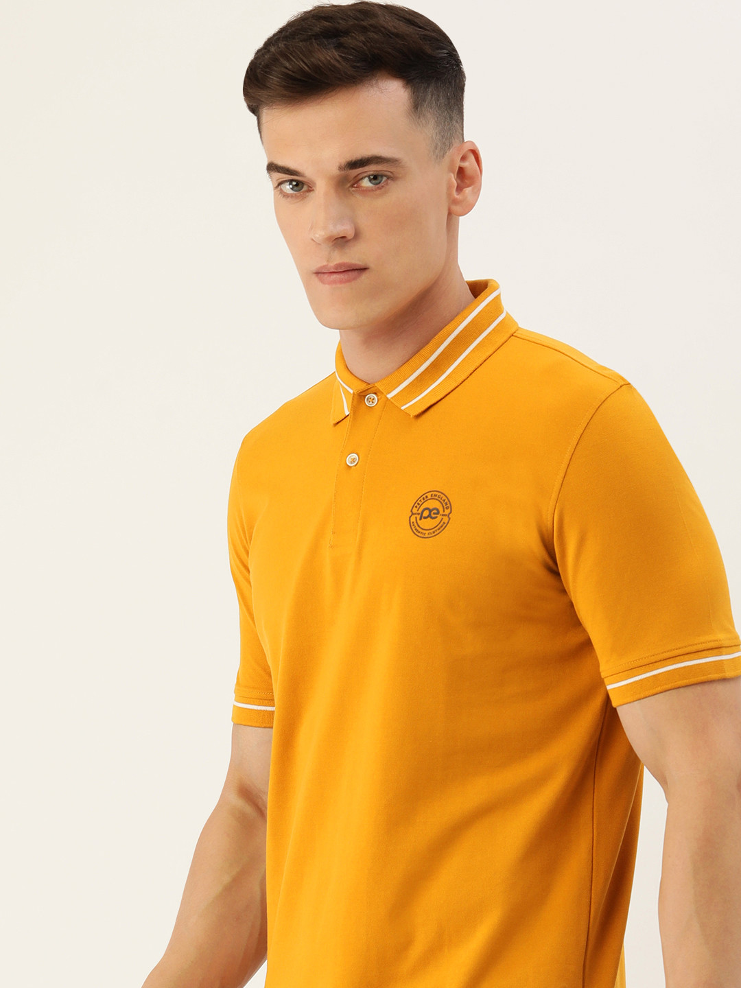 Buy Peter England Men Polo Collar Pockets Slim Fit T Shirt - Tshirts ...