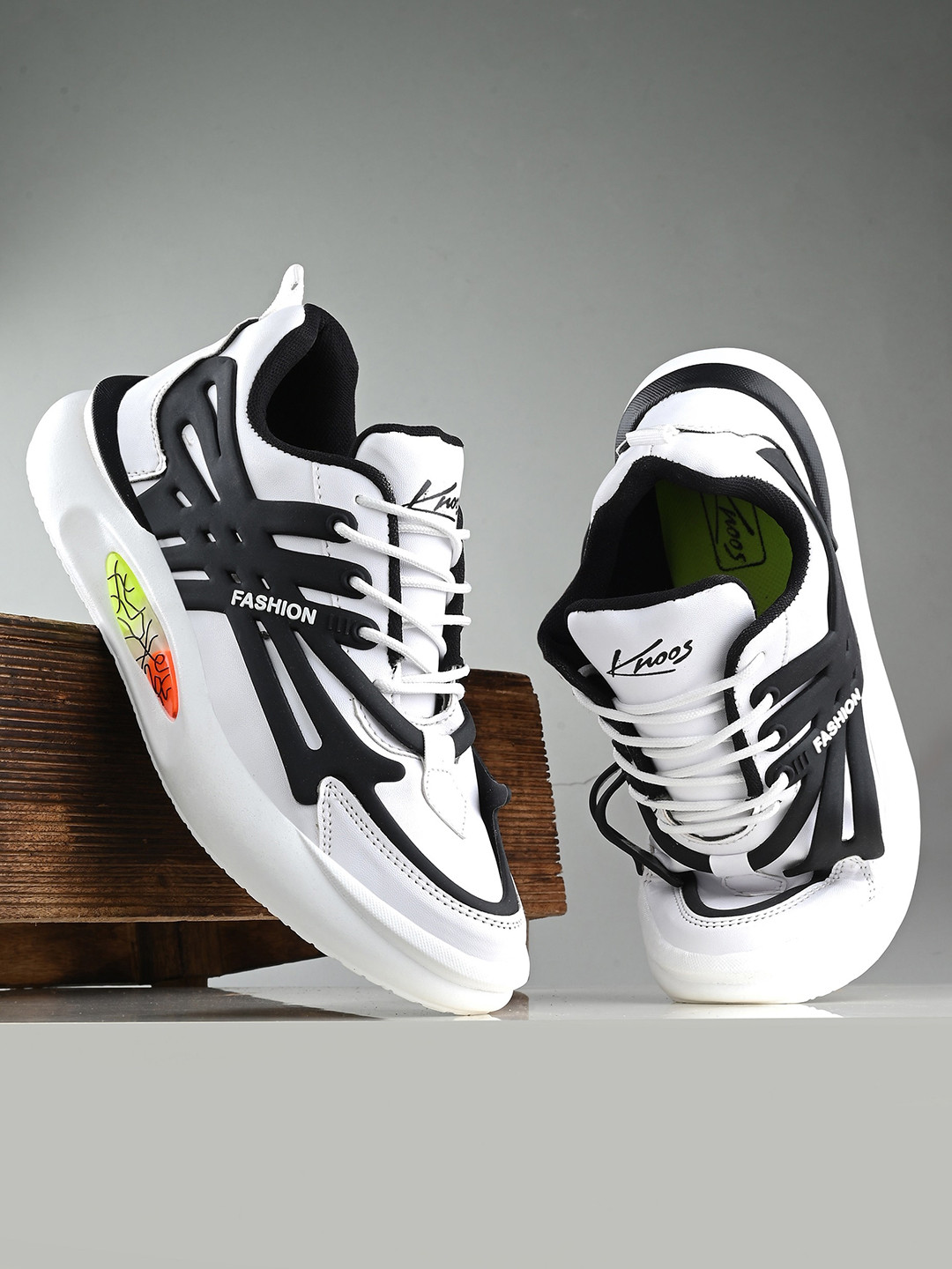 Buy Knoos Men Colorblocked Lightweight Padded Insole Basics Sneakers ...