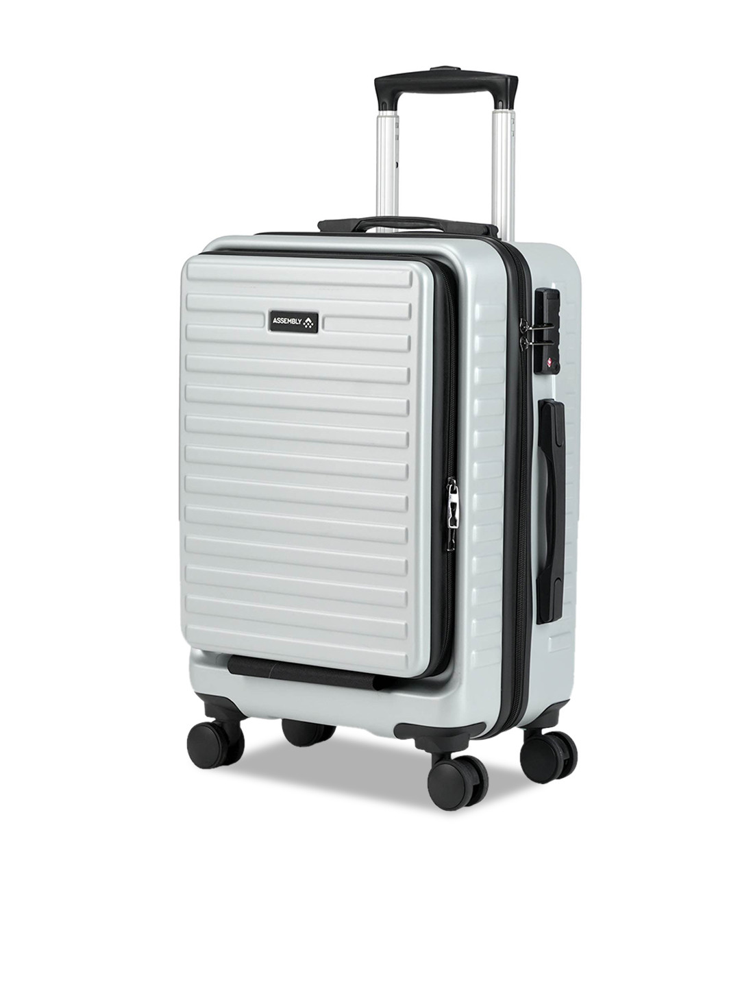 Buy Assembly Grey Textured Hard Sided Cabin Sized Trolley Suitcase 40L ...